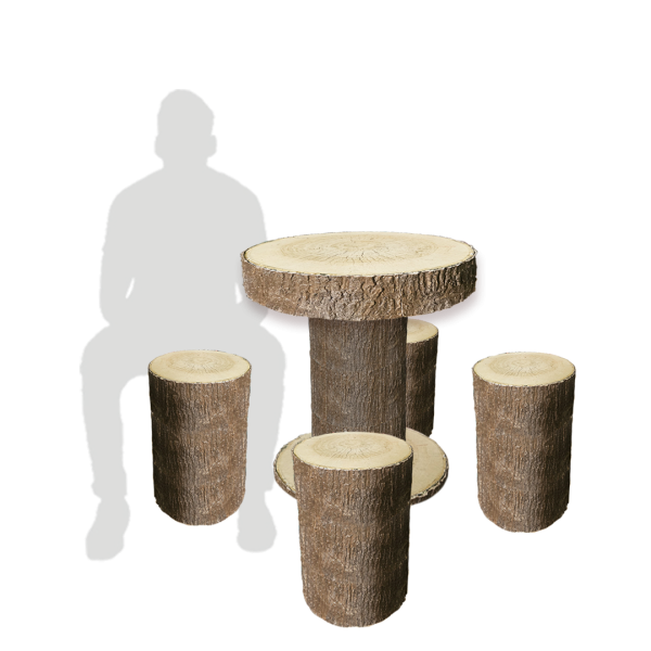 Tree Log Table and Chairs - SG's Largest Thematic Event Furniture Rental Platform